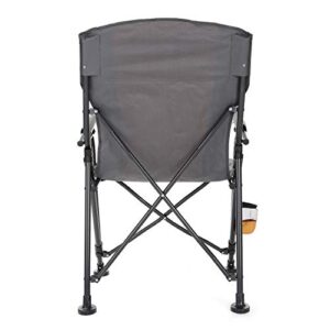 ARROWHEAD OUTDOOR Heavy-Duty Solid Hard-Arm High-Back Folding Camping Quad Chair, Heavy-Duty Carrying Bag, Cup Holder Included w/Side Pouch, Supports up to 400lbs, USA-Based Support (Tan & Gray)