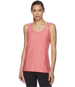 reebok women's dynamic fitted performance racerback tank top hibiscus heather m