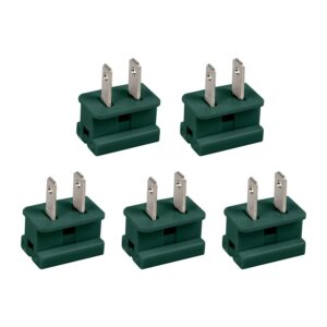 holiday christmas lighting outlet male green slip plug, vampire plug, gilbert plug, zip plug, 25 packs (spt-1)