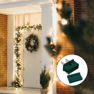 Holiday Christmas Lighting Outlet Male Green Slip Plug, Vampire Plug, Gilbert Plug, Zip Plug, 25 Packs (SPT-1)