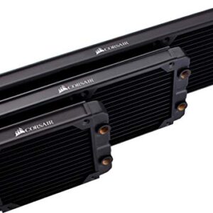 CORSAIR Hydro X Series XR5 280 mm Water Cooling Radiator (Dual 140 mm Fan Mounts, Easy Installation, Premium Copper Construction, Polyurethane Coating, Integrated Fan Screw Guides) Black