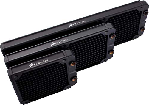 CORSAIR Hydro X Series XR5 280 mm Water Cooling Radiator (Dual 140 mm Fan Mounts, Easy Installation, Premium Copper Construction, Polyurethane Coating, Integrated Fan Screw Guides) Black