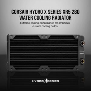 CORSAIR Hydro X Series XR5 280 mm Water Cooling Radiator (Dual 140 mm Fan Mounts, Easy Installation, Premium Copper Construction, Polyurethane Coating, Integrated Fan Screw Guides) Black