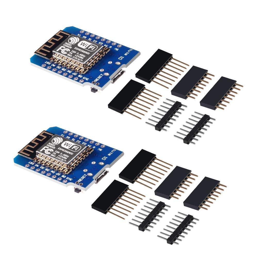 WLAN WiFi Internet Development Board D1 Mini NodeMcu Lua 4M Bytes Development Module Base on ESP8266 ESP-12F for Arduino Compatible with WeMos D1 Mini (2PCS)