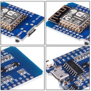 WLAN WiFi Internet Development Board D1 Mini NodeMcu Lua 4M Bytes Development Module Base on ESP8266 ESP-12F for Arduino Compatible with WeMos D1 Mini (2PCS)