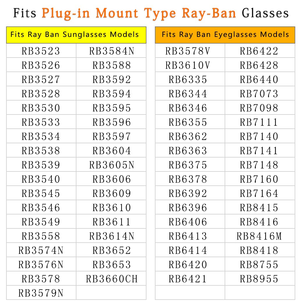 HiCycle2 Replacement Push-in Nose Pads for RayBan RB6335 RB3549 RB4071 RB6336 RB7140 RB8415 Sunglasses Eyglasses Repair-Kits (Silver)