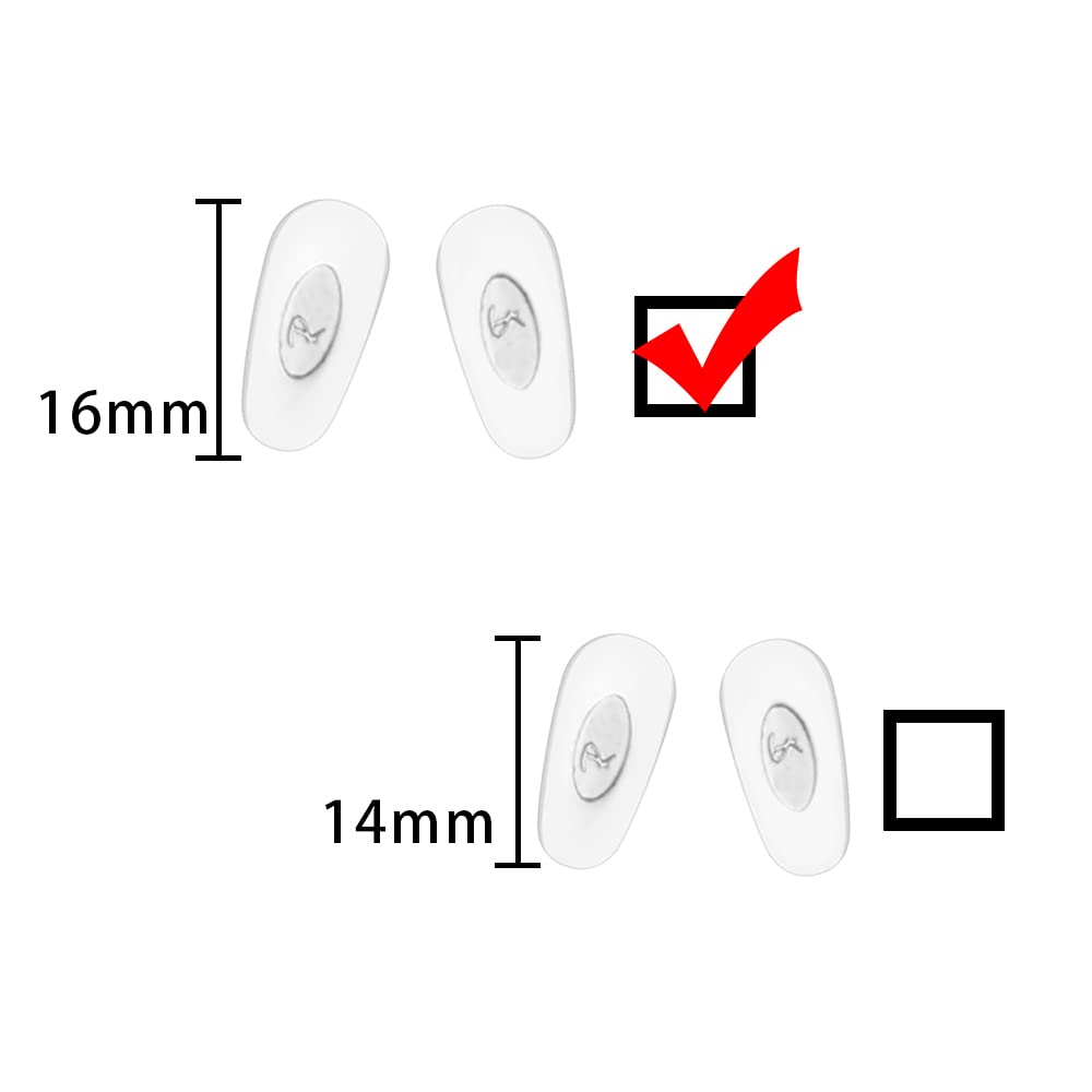 HiCycle2 Replacement Push-in Nose Pads for RayBan RB6335 RB3549 RB4071 RB6336 RB7140 RB8415 Sunglasses Eyglasses Repair-Kits (Silver)