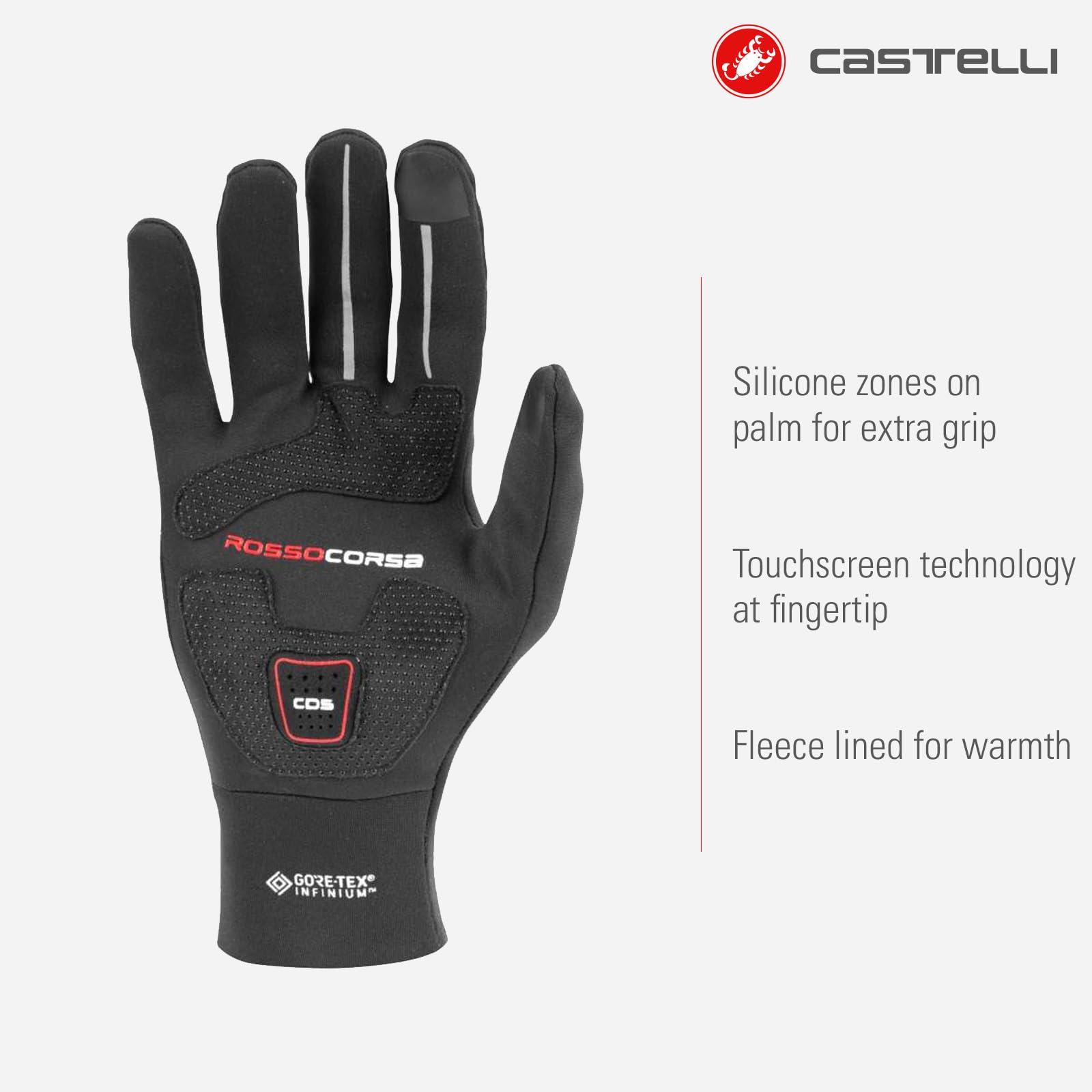 Castelli Women’s Perfetto ROS Glove I Cycling Gloves, Biking Gloves for Winter Road & Gravel Bike Gloves- Black - Small