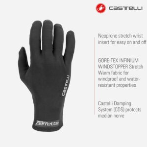 Castelli Women’s Perfetto ROS Glove I Cycling Gloves, Biking Gloves for Winter Road & Gravel Bike Gloves- Black - Small