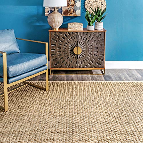 nuLOOM Hesse Checker Weave Seagrass Indoor/Outdoor Accent Rug, 3x5, Natural