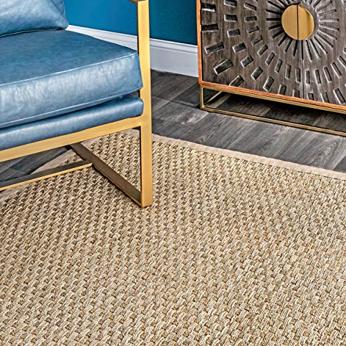 nuLOOM Hesse Checker Weave Seagrass Indoor/Outdoor Accent Rug, 3x5, Natural