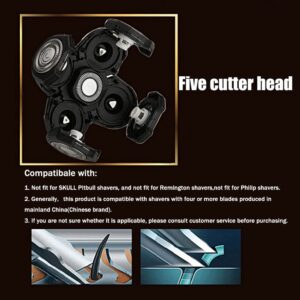 Shaver Blade Heads, 5 Heads Beard Cutter Replacement Blade Electric Razor Shaver Head for Head and Face Easy Installation