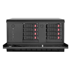 SilverStone Technology CS381B Micro-ATX/Mini-DTX/Mini-Itx 8 Bay Hot Swap 2.5"/3.5" SAS-12G/SAS-6G NAS Storage Case with 2X 120mm Dual Ball Bearing Fan, Black