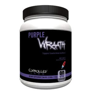 controlled labs purple wraath, bcaa and eaa amino acid supplement, with endurance blend intra workout powder, optimal endurance, focus, and stamina (american ice, 90 servings)