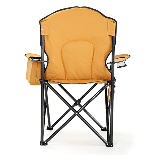 ARROWHEAD OUTDOOR Portable Folding Camping Quad Chair w/ 4-Can Cooler, Cup-Holder, Heavy-Duty Carrying Bag, Padded Armrests, Supports up to 330lbs