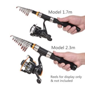 Toasis Fishing Spinning Baitcast Rod Telescopic Fishing Pole 7 Models (1.2m/ 3.94ft)