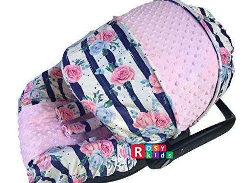 Rosy Kids Infant Carseat Cover Canopy 3pc Whole Caboodle Baby Car Seat Liner Kit 02AT01