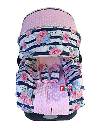 Rosy Kids Infant Carseat Cover Canopy 3pc Whole Caboodle Baby Car Seat Liner Kit 02AT01