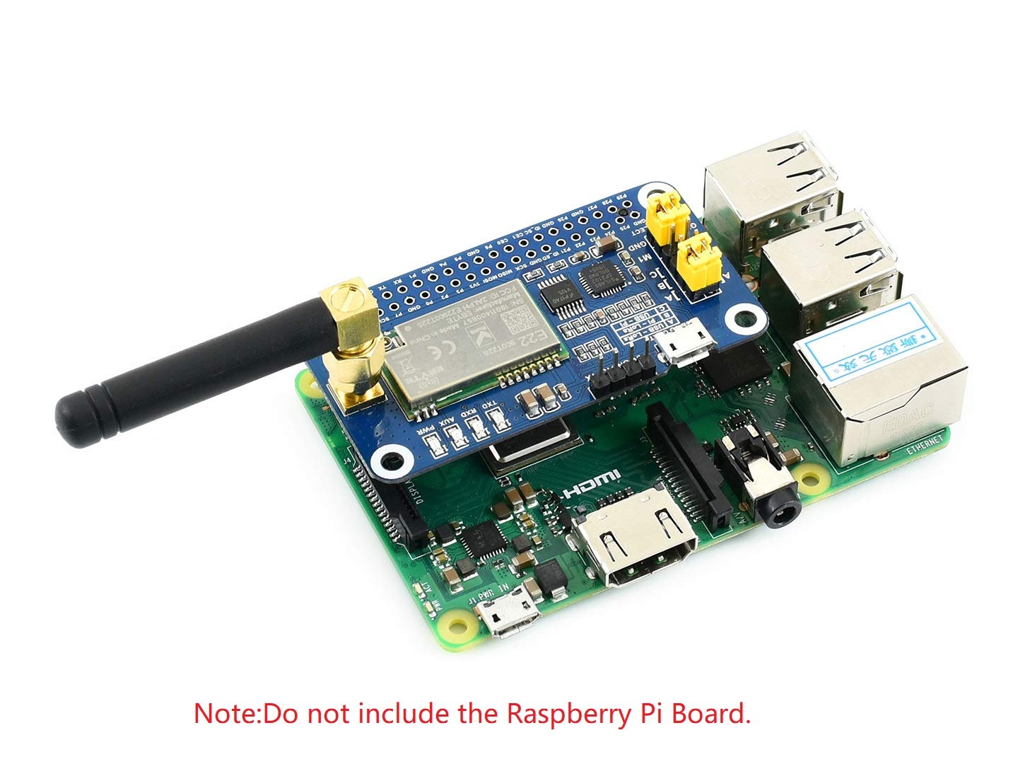 SX1262 LoRa HAT for Raspberry Pi Series Boards 915MHz Frequency Band,Support Data Transmission up to 5km,Wake on Radio,Wireless Config, Carrier Sensing, Communication Key