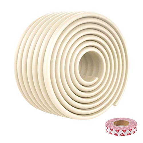 KOOLDOO Baby Proofing Edge Guards Padding, 12.5ft Extra Wide Edge Protectors with Adhesive 3M Tapes for Table, Desk(Beige)