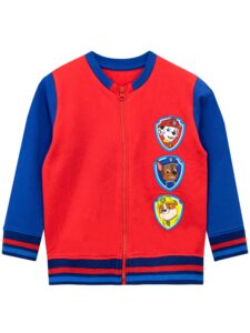 paw patrol jacket | jackets for boys | chase rubble marshall | kids zip up sweater size 8 red