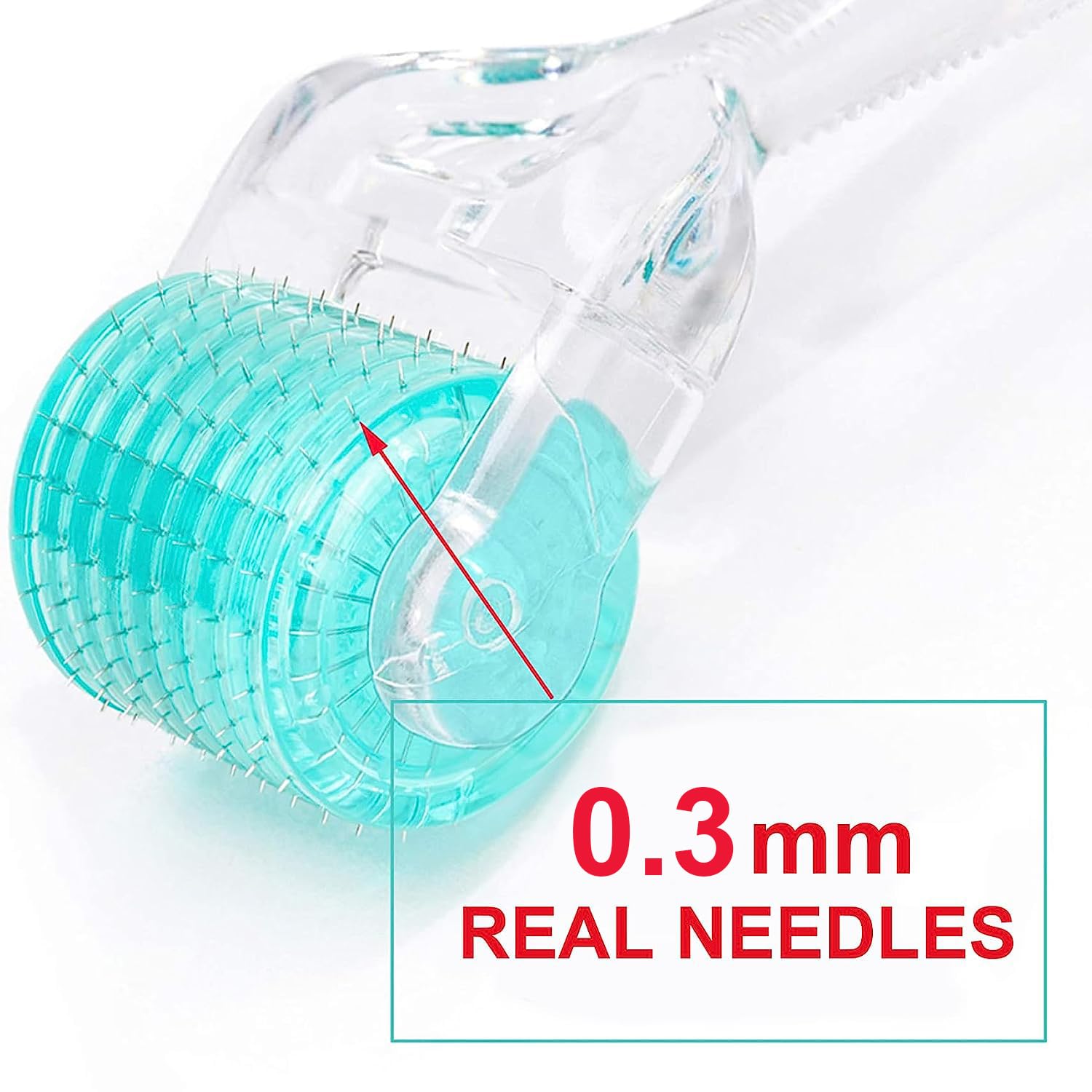 Angel Kiss Derma Roller REAL NEEDLE - 0.3mm Microneedling Roller for Face Body, 192 Individual Stainless Steel Needles, Face Microdermabrasion Roller for Men and Women