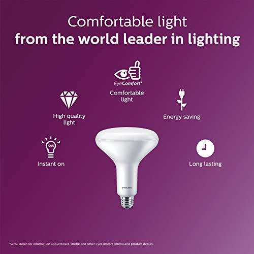 Philips LED Dimmable BR40 Light Bulb, 800 Lumen, Daylight (5000K), 8.8W=65W, E26 Base, Title 20 Certified, 6-Pack