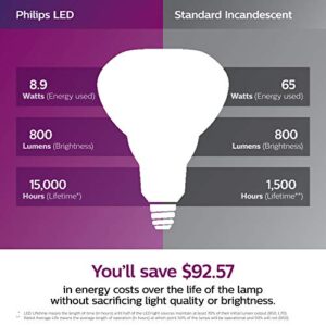 Philips LED Dimmable BR40 Light Bulb, 800 Lumen, Daylight (5000K), 8.8W=65W, E26 Base, Title 20 Certified, 6-Pack