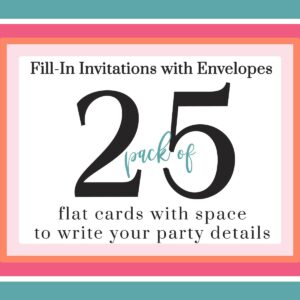 Elephant Gender Reveal Invitations with Envelopes (25 Pack) Invites for Baby Shower Party – Pink and Blue Theme Boy or Girl – Fill-In Details on Blank Card Set 5x7