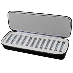 comecase grooming clipper blade case holder organizer - hard travel carrying storage holds 12 blades - upgrade