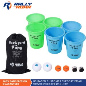 Rally and Roar Jumbo Premium Beer Pong Set - Includes 12 Durable 9" Tall Cups, 6 Balls, Carry Bag