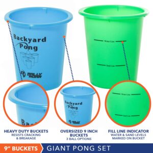 Rally and Roar Jumbo Premium Beer Pong Set - Includes 12 Durable 9" Tall Cups, 6 Balls, Carry Bag