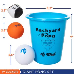 Rally and Roar Jumbo Premium Beer Pong Set - Includes 12 Durable 9" Tall Cups, 6 Balls, Carry Bag