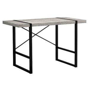 monarch specialties laptop table for home & office-study computer desk-industrial style-metal legs, 48" l, gray reclaimed