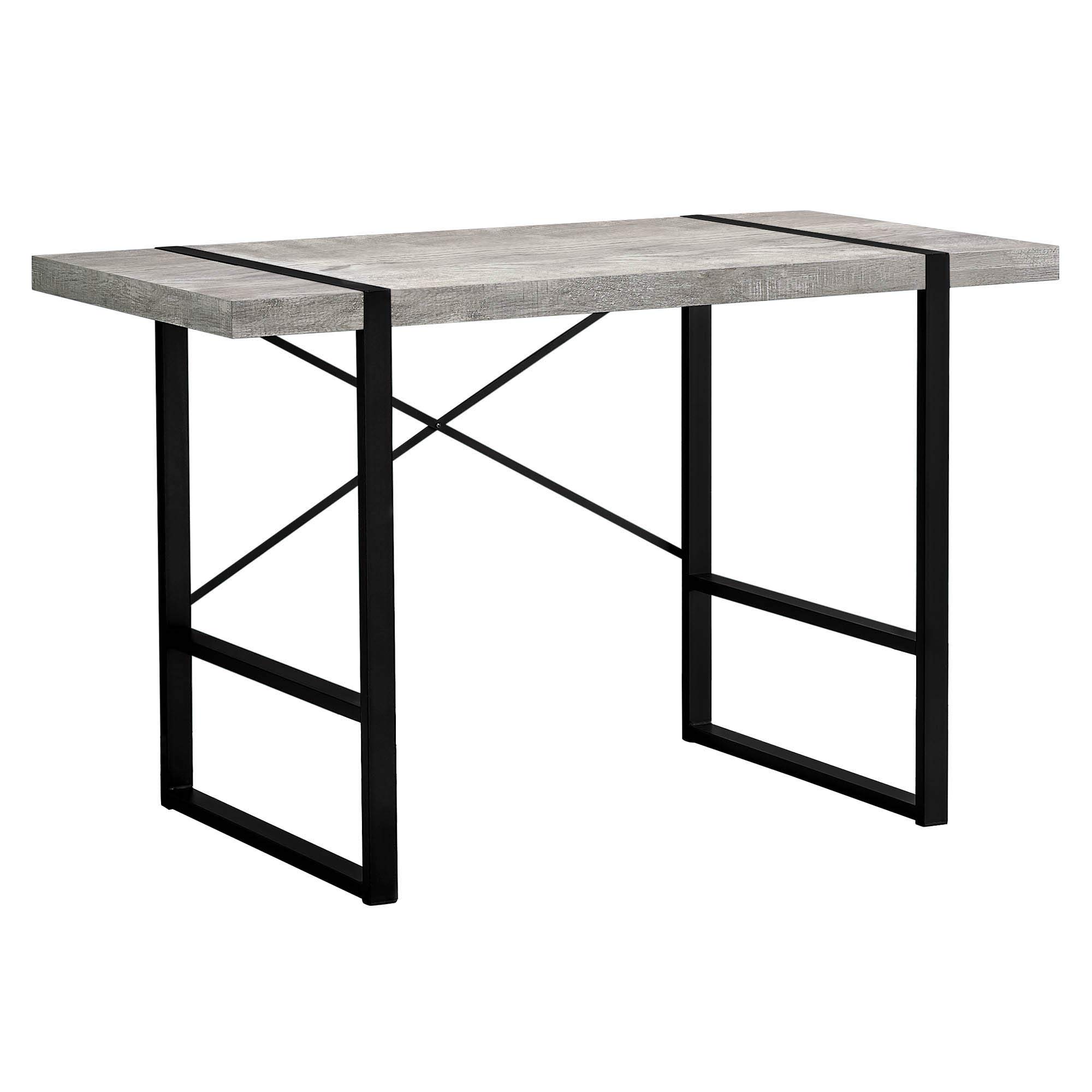 Monarch Specialties Laptop Table for Home & Office-Study Computer Desk-Industrial Style-Metal Legs, 48" L, Gray Reclaimed