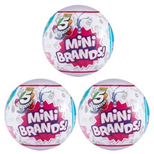 5-surprise mini brands collectible capsule ball by zuru - 3 ball bundle