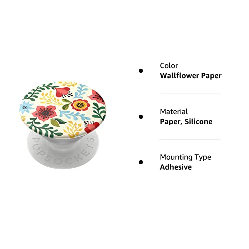 PopSockets Phone Grip with Expanding Kickstand, Floral PopGrip - Wallflower Paper