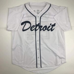 Autographed/Signed Miguel Cabrera Detroit White Baseball Jersey JSA COA