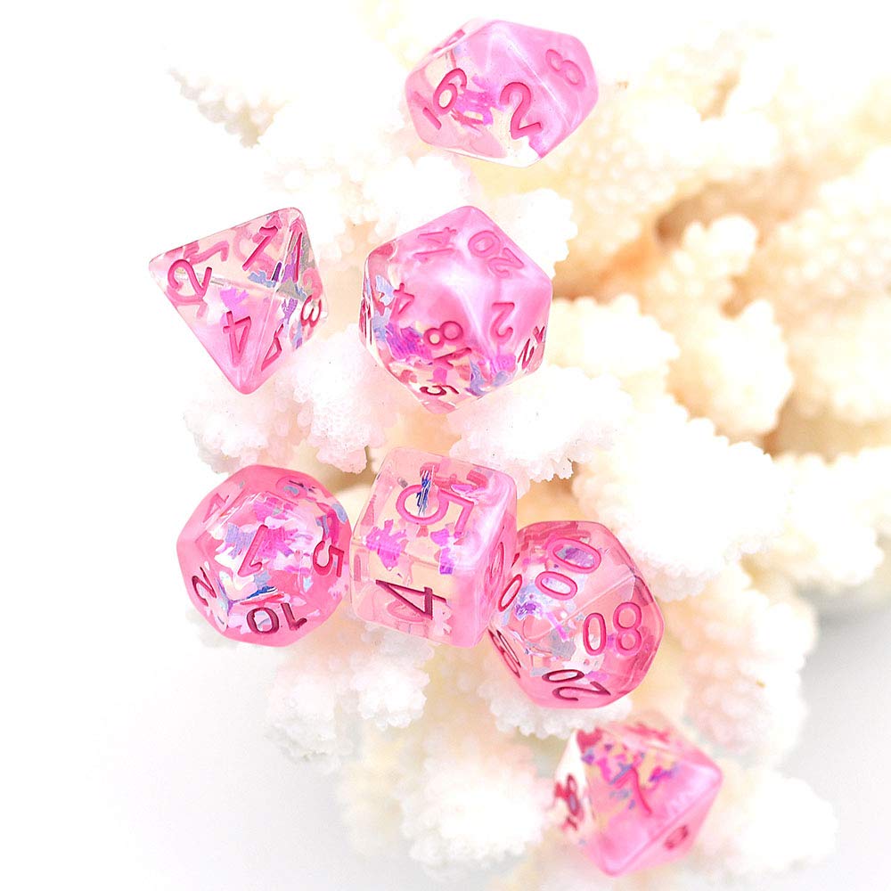 UDIXI Polyhedral DND Dice Set, D&D Dice Pink Dice Compatible Dungeons and Dragons Role Playing Game,MTG,Pathfinder,Board Games, d and d Dice Set, d&d（Pink）