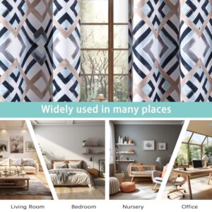 DriftAway Diamond Trellis Plaid Room Darkening Curtains for Living Room Bedroom 96 Inch Length Mid Century Modern Draperies Thermal Grommet Window Treatment 2 Panels