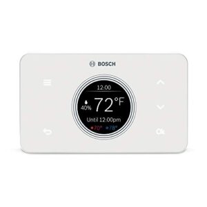 bosch thermotechnology bcc50 wi-fi thermostat-works with alexa and google assistant, all-in-one, touch screen, safety control, smart home, white