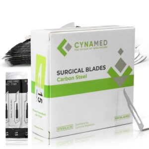 Cynamed Box of 100 Scalpel Sterile Blades Carbon Steel Individually Foil Wrapped