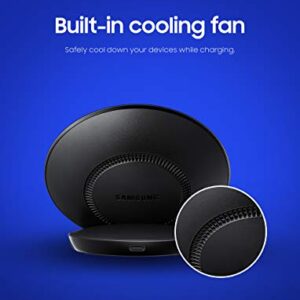 Samsung Qi Certified Fast Charge Wireless Charger Stand (2019 Edition) with Cooling Fan for Select Galaxy and Apple Iphone Devices - US Version