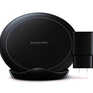 Samsung Qi Certified Fast Charge Wireless Charger Stand (2019 Edition) with Cooling Fan for Select Galaxy and Apple Iphone Devices - US Version