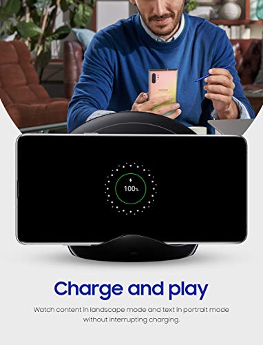 Samsung Qi Certified Fast Charge Wireless Charger Stand (2019 Edition) with Cooling Fan for Select Galaxy and Apple Iphone Devices - US Version