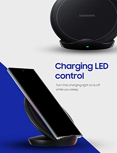 Samsung Qi Certified Fast Charge Wireless Charger Stand (2019 Edition) with Cooling Fan for Select Galaxy and Apple Iphone Devices - US Version