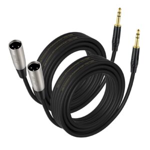 ebxya 1/4" trs to xlr male balanced mic microphone cable 6ft, xlr to 6.35 jack, 2 packs