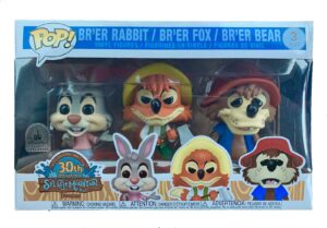 funko disney parks exclusive pop splash mountain 3-pack br'er rabbit, fox, and bear