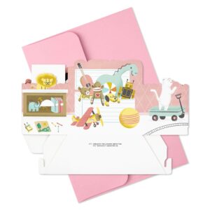 Hallmark Paper Wonder Pop Up Baby Shower Card for Girl (Nursery) Welcome New Baby Girl, Congratulations