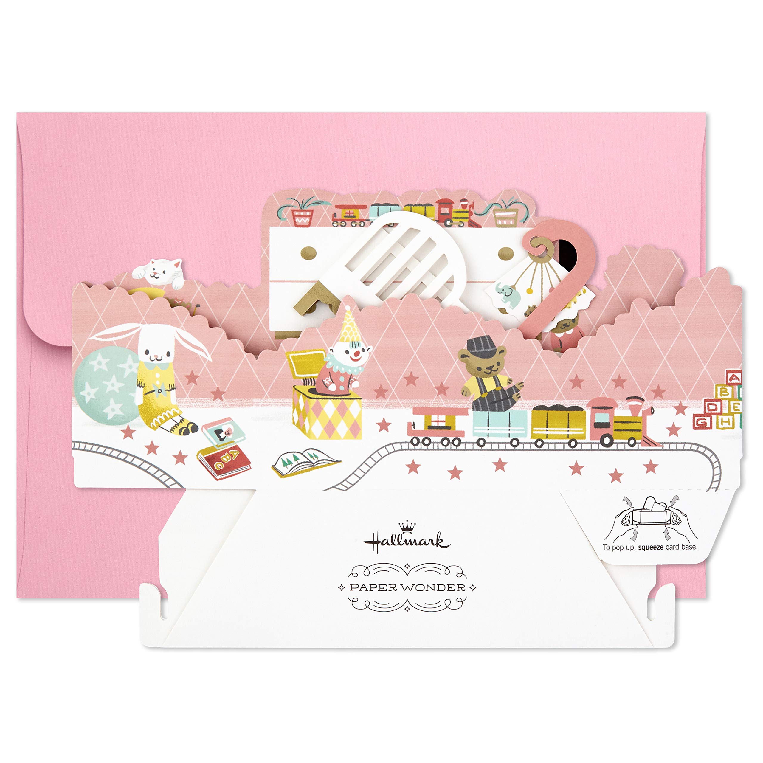 Hallmark Paper Wonder Pop Up Baby Shower Card for Girl (Nursery) Welcome New Baby Girl, Congratulations